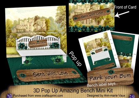 Peacock Rose Sent with Love 3D Pop-up Bench Mini Kit - CUP618762_10 ...