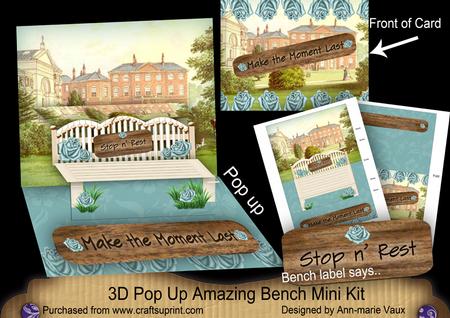 Teal Roses Make Moment Last 3D Pop-up Bench Mini Kit - CUP618772_10 ...