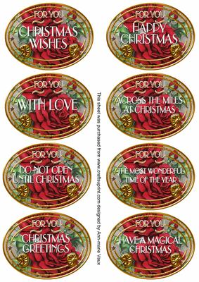 Christmas Roses Christmas Oval Fancy Tag Sentiments - CUP643439_10 ...