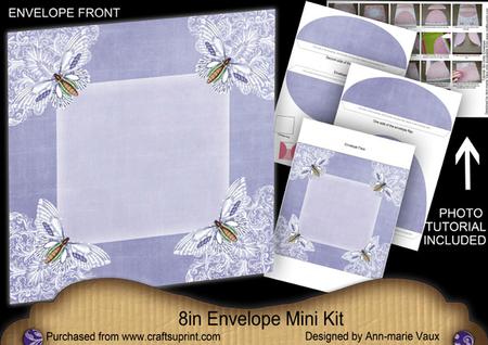 Blue Butterfly 8in DIY Envelope Mini Kit - CUP661186_10 | Craftsuprint