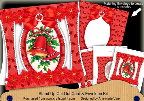 Red Bells Stand Up Cut Out 3D Christmas Card Kit - CUP813280_10 ...