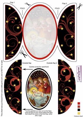 Jesus & Angels Round Gatefold Card & Topper - CUP9534_10 | Craftsuprint