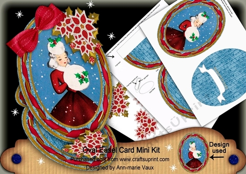 Winter Lady Oval Easel Card Mini Kit - CUP994344_10 | Craftsuprint