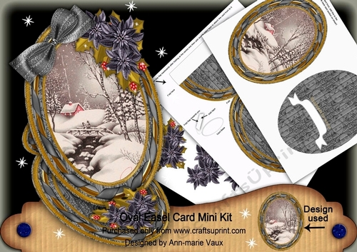 Winter Walk Oval Easel Card Mini Kit - CUP995756_10 | Craftsuprint