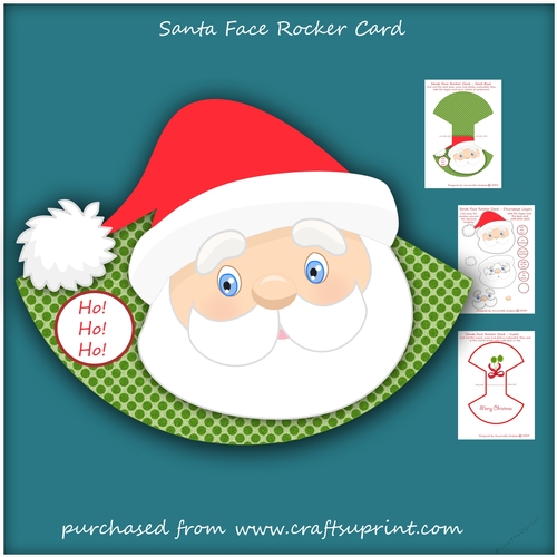 Santa Face Rocker Card - CUP1242218_124456 | Craftsuprint