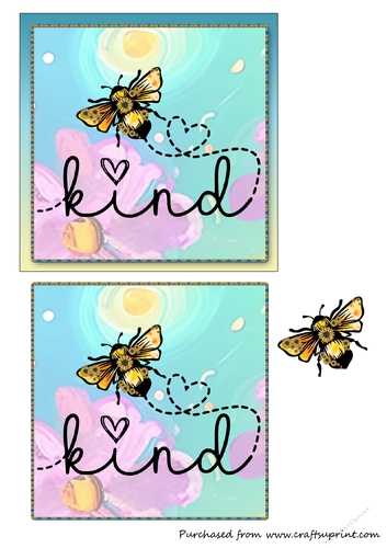 Bee Kind Flying Bee Card Front Card Topper - CUP1242970_124456 ...