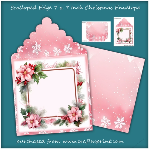 Scalloped Edge 7 x 7 Inch Christmas Envelope 1 - CUP1255240_124456 ...