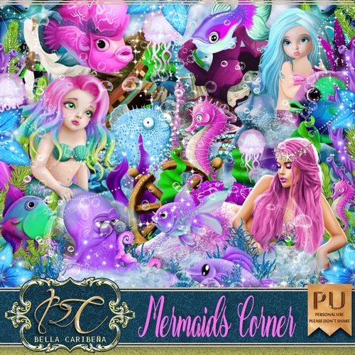 Mermaids Corner, kit from Bella Caribena - CUP1038817_95298 | Craftsuprint