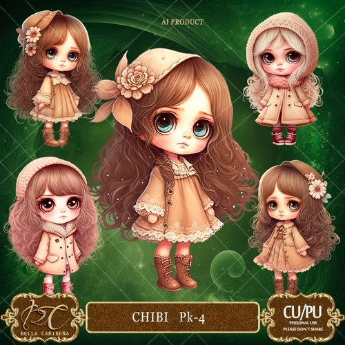 CHIBIS CU/PU PK 4, from Bella Caribeña - CUP1194247_95298 | Craftsuprint