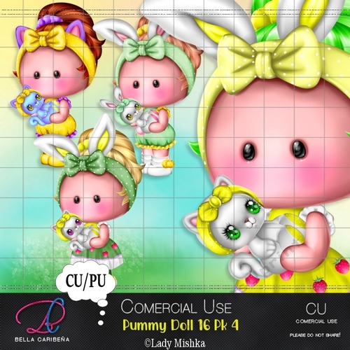 Pummy Doll 16 Pk 4 - CUP954505_95298 | Craftsuprint