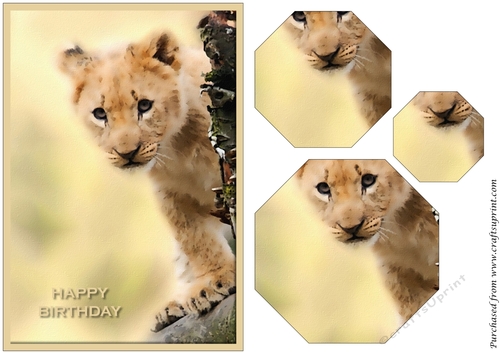 Cute Lion Cub Octagon Pyramid - CUP1124080_1051 | Craftsuprint