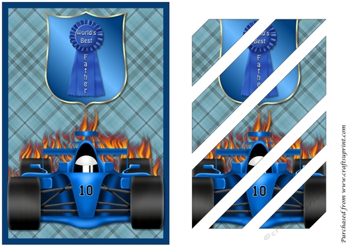 Fathers Day Race Car Oblique Stacker - CUP1125029_1051 | Craftsuprint