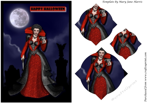 Halloween Vampire Woman Splendid Pyramid - CUP1240621_1051 | Craftsuprint