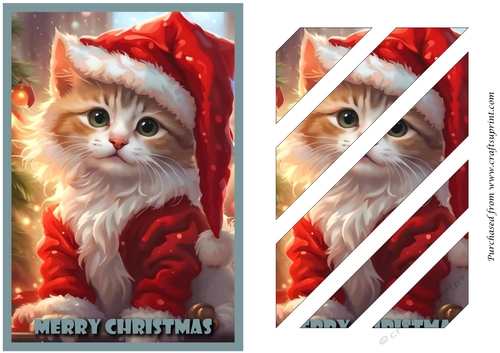 Christmas Santa Cat Oblique Panels - CUP1244884_1051 | Craftsuprint