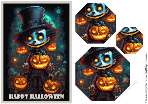 Halloween Monster Octagon Pyramid 2 - CUP1246240_1051 | Craftsuprint
