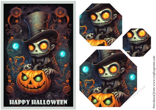 Halloween Monster Octagon Pyramid 4 - CUP1246246_1051 | Craftsuprint