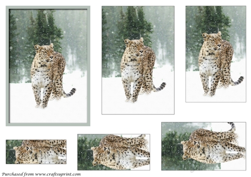 Christmas Snow Leopard Pyramid - CUP1254132_1051 | Craftsuprint