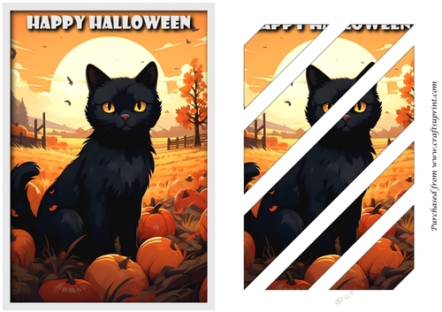 Halloween Black Cat and Pumpkins Oblique Panels - CUP1254319_1051 ...