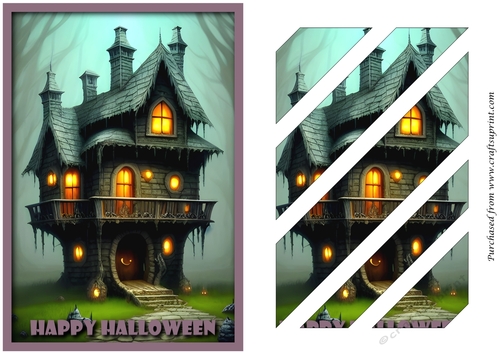 Halloween Haunted House Oblique Panels 1 - CUP1254389_1051 | Craftsuprint
