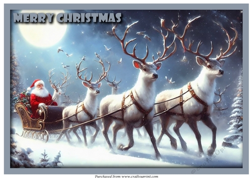 Santa and his Reindeers A4 1 - CUP1260216_1051 | Craftsuprint