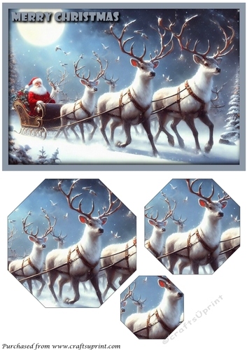 Santa and his Reindeers Octagon Pyramid 1 - CUP1261856_1051 | Craftsuprint