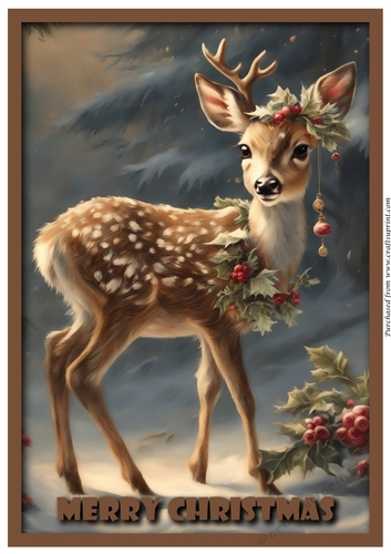 Christmas Reindeer with Mistletoe A4 - CUP1262083_1051 | Craftsuprint
