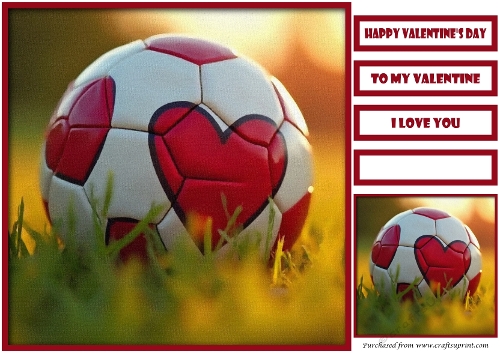 Valentine Soccer Ball Quick Card - CUP1361335_1051 | Craftsuprint