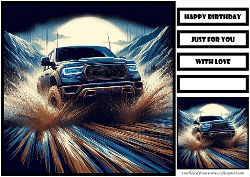 Birthday Male Car Offroad Quick Card 36 - CUP1377783_1051 | Craftsuprint
