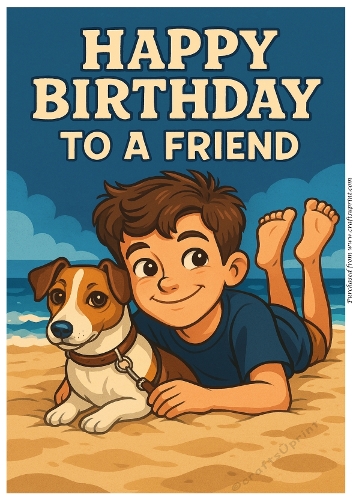 Pawsitively Happy Birthday Friend A4 - CUP1384279_1051 | Craftsuprint