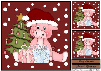 Christmas Pig Topper 5 - CUP362082_1051 | Craftsuprint