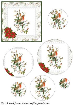 Christmas Robin on Branch Circle Pyramid - CUP388459_1051 | Craftsuprint