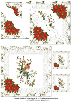 Christmas Robin on Branch Square Wavy Corner Stacker - CUP420836_1051 ...