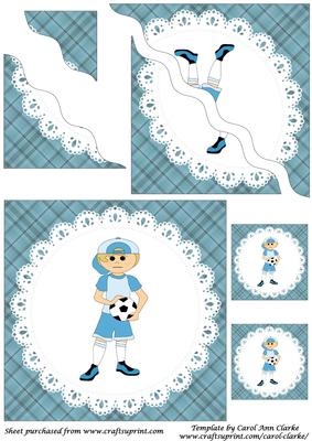 Football Player Square Wavy Corner Stacker - CUP421228_1051 | Craftsuprint