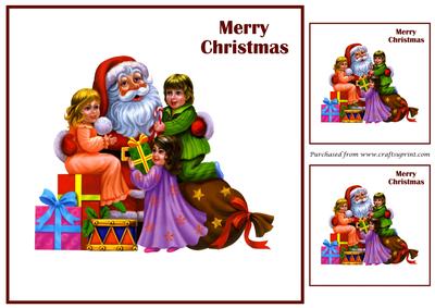 Santa and Children Topper - CUP478183_1051 | Craftsuprint