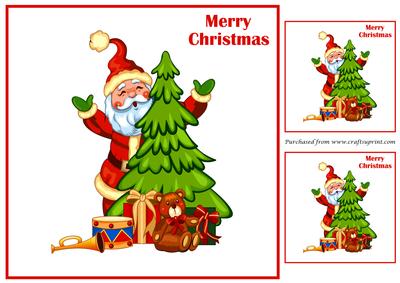 Santa and Christmas Tree Topper - CUP493401_1051 | Craftsuprint