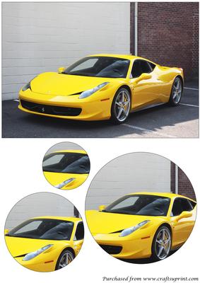 Yellow Ferrari Circle Pyramid 2 - CUP511825_1051 | Craftsuprint