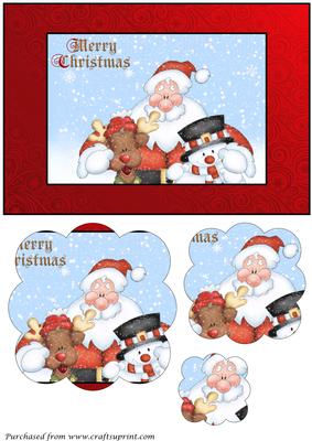 Santa and Friends Scalloped Pyramid - CUP572759_1051 | Craftsuprint