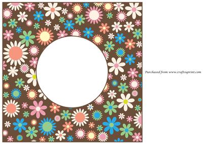 Multi Coloured Flowers Insert 8x8 - CUP578687_1051 | Craftsuprint