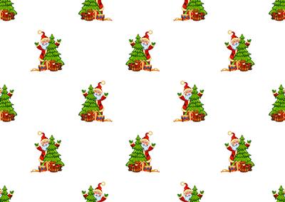 Santa and Christmas Tree Backing Paper - CUP581938_1051 | Craftsuprint