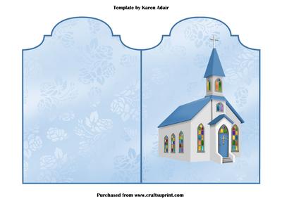 Cut and Fold Christening Church - CUP637563_1051 | Craftsuprint