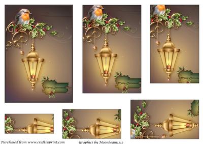 Christmas Robin on Street Lamp Pyramid - CUP658543_1051 | Craftsuprint