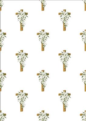 Easter Lily Cross Backing Paper Landscape - CUP674405_1051 | Craftsuprint