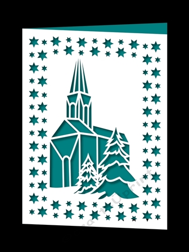 CHRISTMAS CHURCH FRAMED CARD - CUP901700_1051 | Craftsuprint