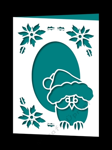 CHRISTMAS OWL OVAL FRAME CARD - CUP992434_1051 | Craftsuprint