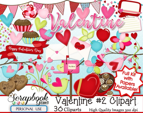 VALENTINE SET 2 CLIPART - 36 Clipart Images - CUP850552_88215 ...