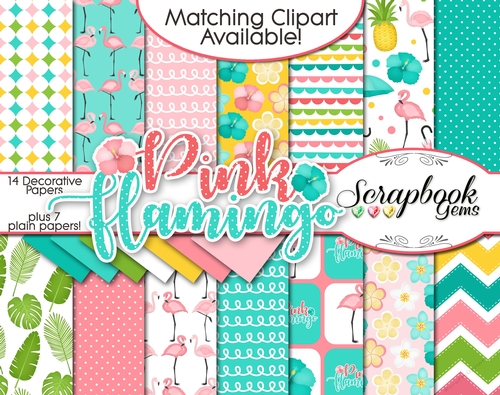PINK FLAMINGO PAPERS KIT - 21 .jpeg Papers - CUP851165_88215 | Craftsuprint