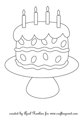 Birthday Cake Digital Stamp - CUP220313_1265 | Craftsuprint