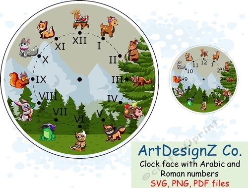 Clock face with Arabic and Roman numbers - CUP1043893_92733 | Craftsuprint