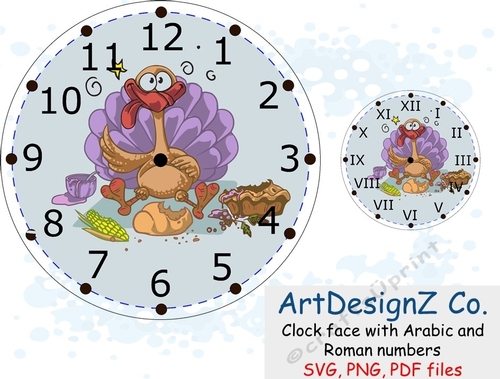 Clock face with Arabic and Roman numbers - CUP1043894_92733 | Craftsuprint