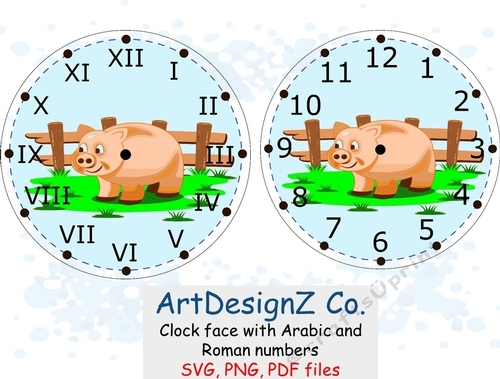 Clock face with Arabic and Roman numbers - CUP1043895_92733 | Craftsuprint